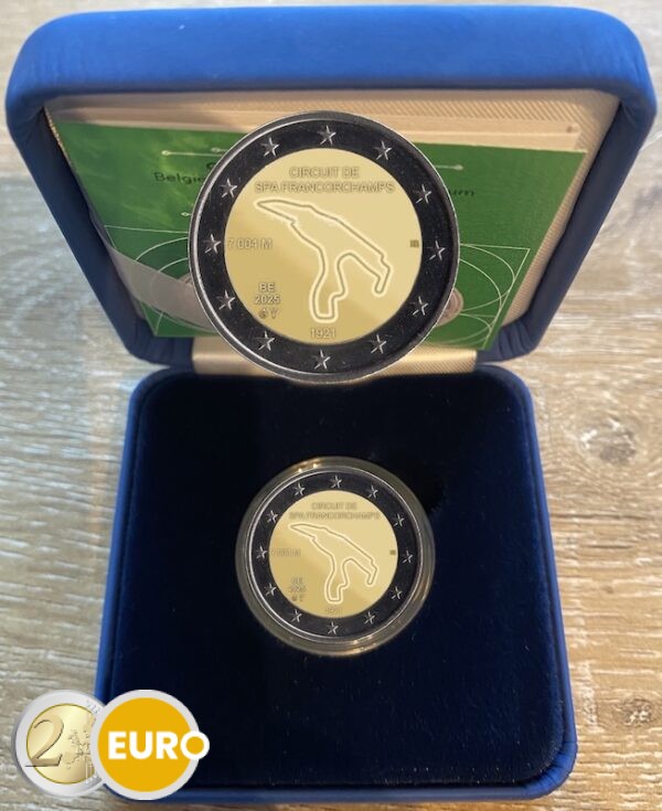 2 euros Bélgica 2025 Spa-Francorchamps BE Proof | monedas2eurosconmemorativas.es